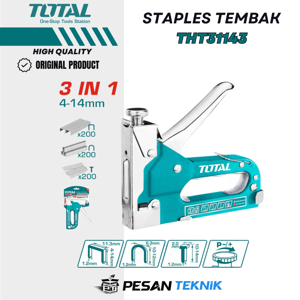 Jual Staples Gun Staples Tembak 4-14MM TOTAL THT31143 | Shopee Indonesia