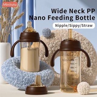 Jual Minitutu Botol Susu 3 IN 1 Bahan PP 240Ml/300Ml Model Sama untuk Bayi Baru Lahir Leher ...