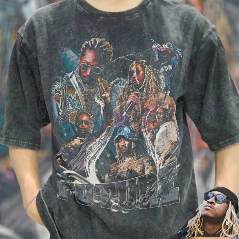 Jual Future Hendrix Rapper Hip-Hop Vintage Wash T-shirt/Kaos Musik Rap ...