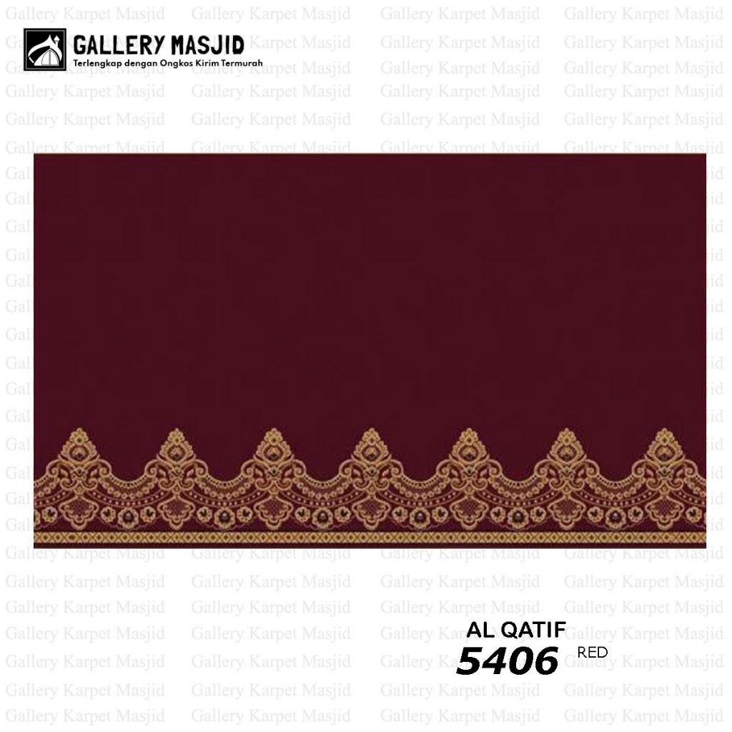 Jual Karpet Masjid Meteran 120x600 AL QATIF Warna Merah Tebal 16mm ...