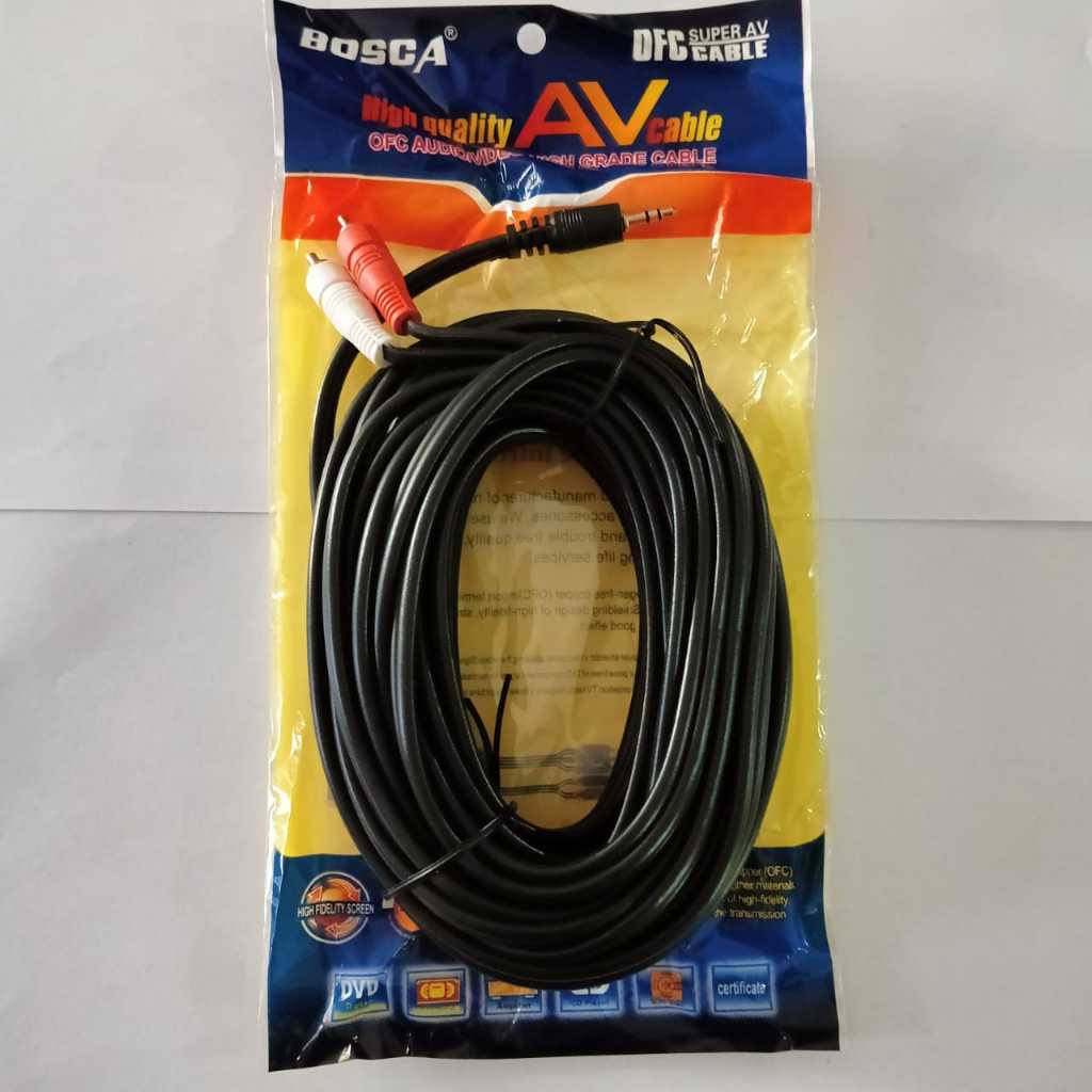 Jual Kabel AV Audio 2 in 1 10Meter Kabel RCA 2-1 10mtr Kabel AUX 2in1 ...