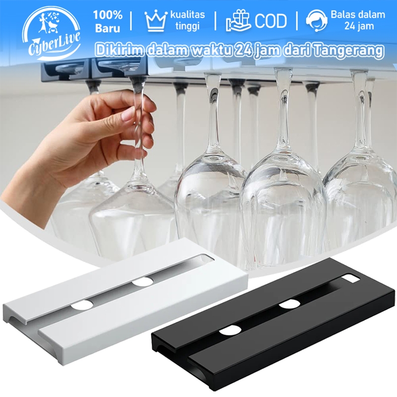 Jual Rak Gelas Wine 1baris Wine Glass Holder Rack Untuk Bar Dan Dapur | Shopee Indonesia