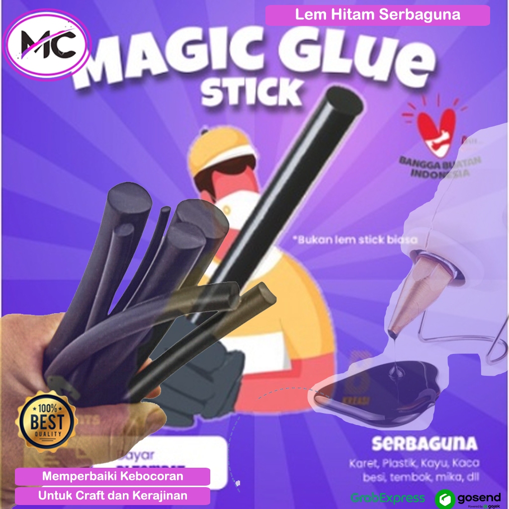 Jual Lem Bakar Hitam Ajaib Lem Tembak Kecil Warna Hitam Penambal Lubang ...