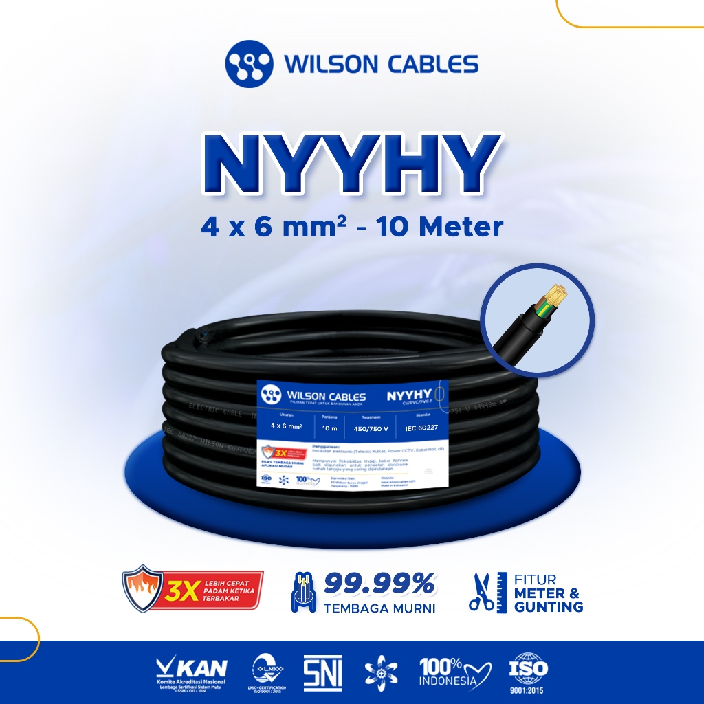 Jual WILSON CABLES - NYYHY 4x6 mm² (10 Meter) - Kabel Listrik Tembaga ...