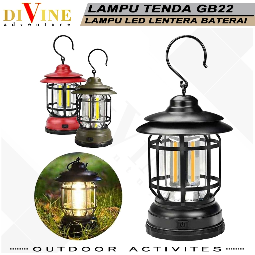 Jual lampu tenda camping gb22 type baterai lampu tenda led cob lampu ...