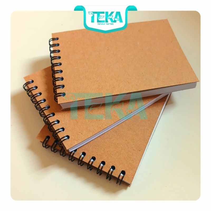 Jual Notebook Mini B7 (50 lembar) - Buku Saku Polos Spiral Cover Coklat ...