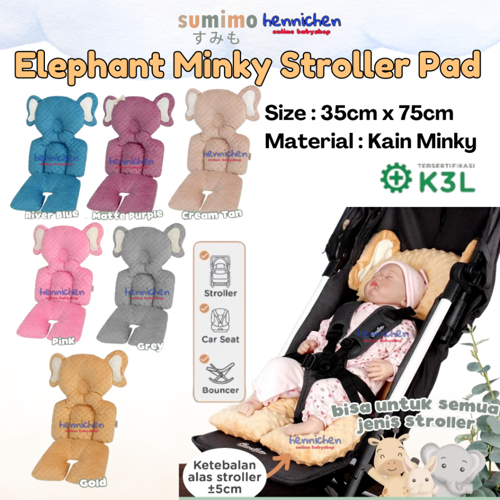 Jual Sumimo Elephant Minky Stroller Pad Alas Stroller Super Empuk ...