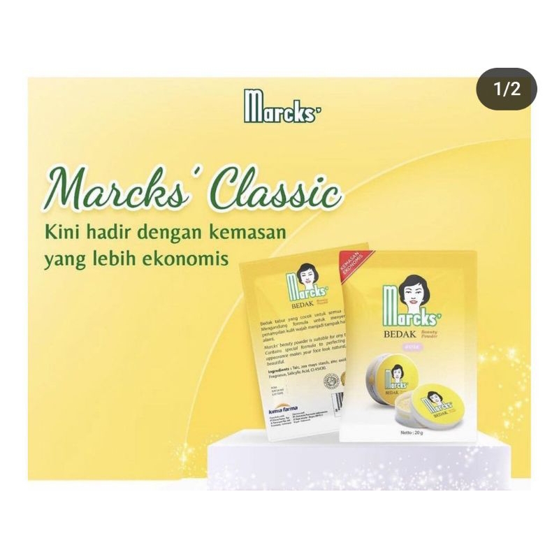 Jual Marcks Bedak Tabur Beauty Powder Sachet 20gr cod sekarang | Shopee ...