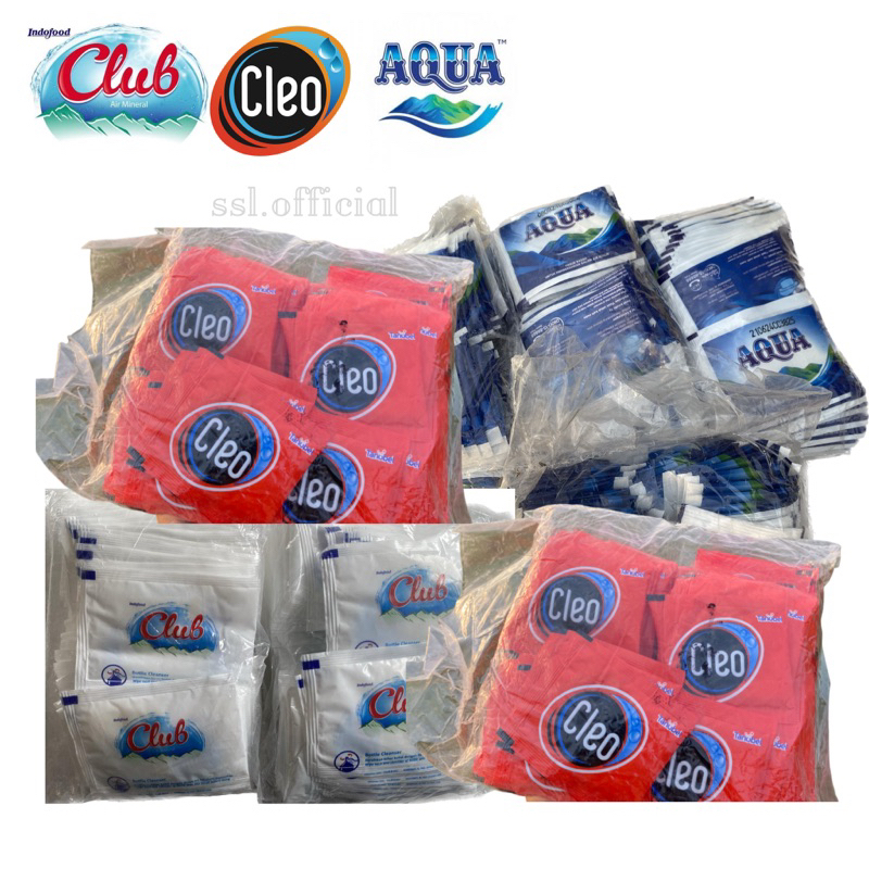 Jual [1 PACK ISI 100 Pcs] TISU PEMBERSIH GALON MEREK CLEO, AQUA, CLUB ...