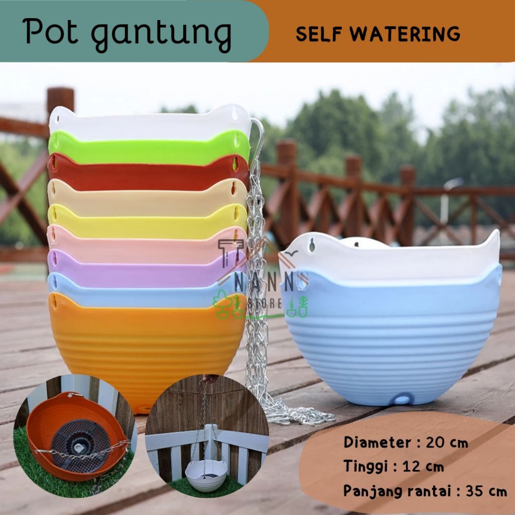 Jual Pot Gantung / Pot Plastik Gantung / Pot Tanaman Diameter 20 self ...