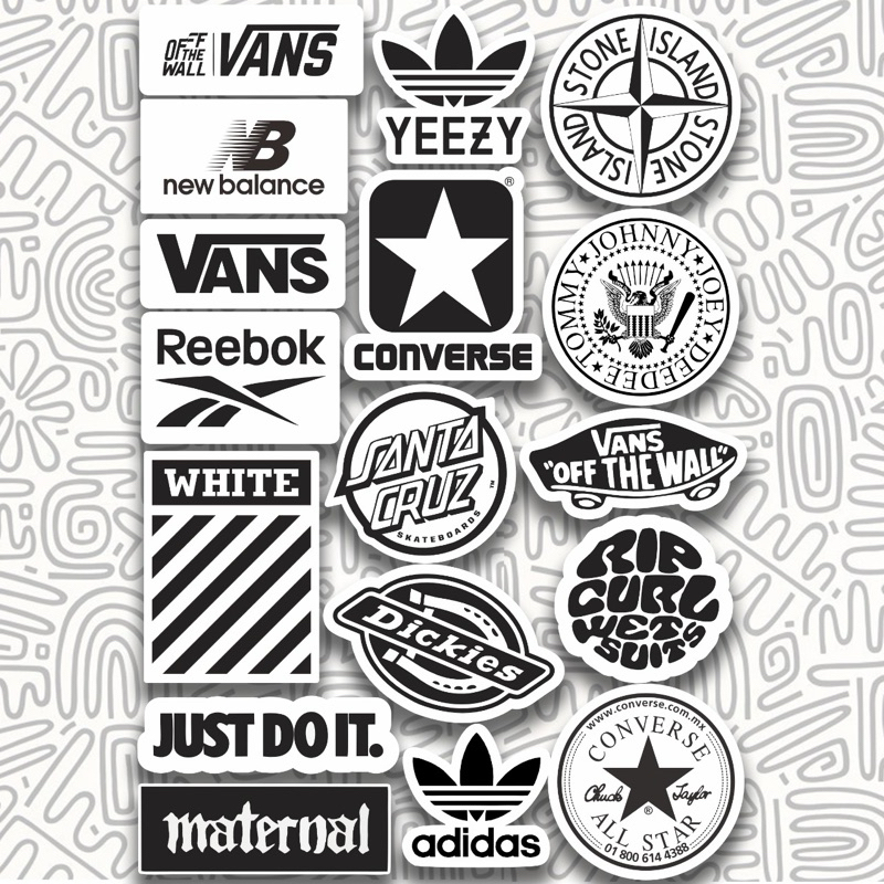 Jual Sticker Pack Brand Aesthetic || nike maternal vans stones island ...