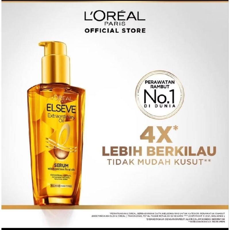 Jual L'OREAL PARIS ELSEVE EXTRAORDINARY OIL GOLD HAIR SERUM 100ml | Shopee Indonesia