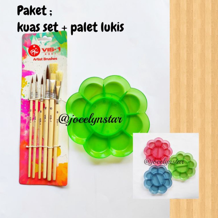 Jual Serba Irit PAKET Melukis palet dan kuas 1 set kuas lukis dan palet ...