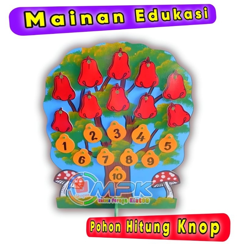 Jual MAINAN EDUKASI POHON HITUNG KNOP BUAH HITUNG BUAH TEMPEL ANGKA ...