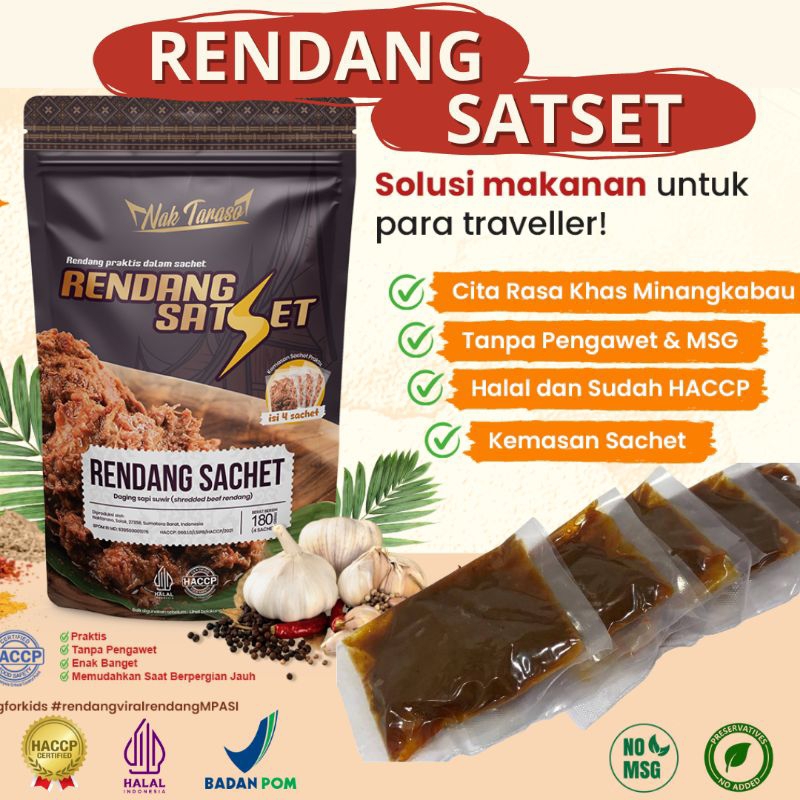 Jual NAK TARASO - RENDANG DAGING SAPI - Rendang Satset- Rendang sachet ...