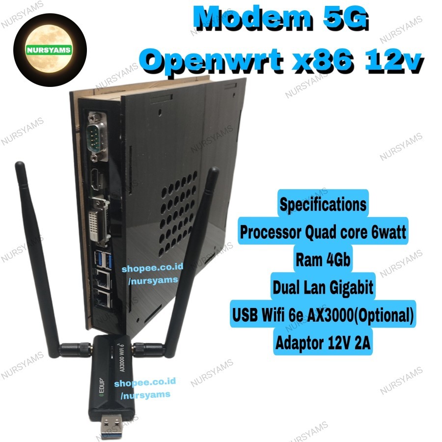 Jual Modem 5G 4G Openwrt x86 12v Modem Rakitan Router Acces Point ...