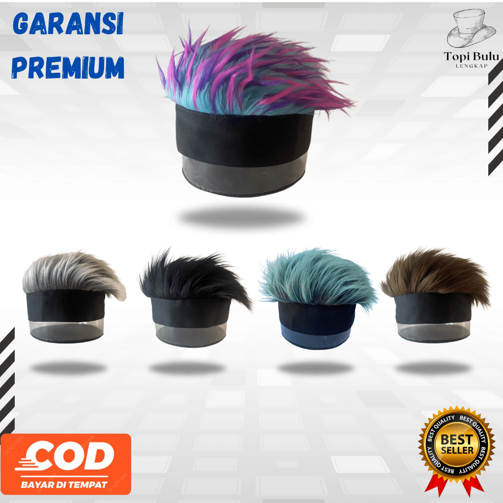 Jual rambut palsu topi adem lembut 100% topi rambut naruto / topi ada ...