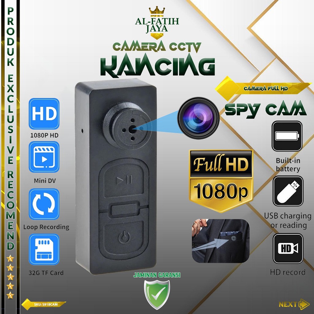 Jual Spy Kamera Mini Kancing HD 720P Spycam Camera Pengintai ...