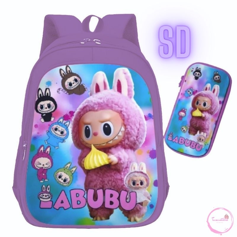 Jual Tas Ransel Sekolah Anak Perempuan PAUD TK SD Karakter LABUBU Tas Viral Free Tempat Pensil ...