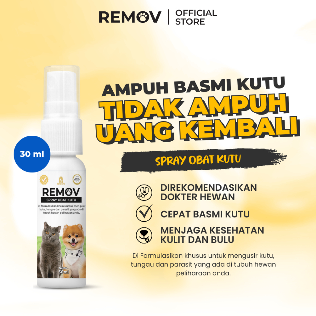 Jual Remov Spray Obat Kutu Kucing Dan Anjing 30 Ml | Shopee Indonesia