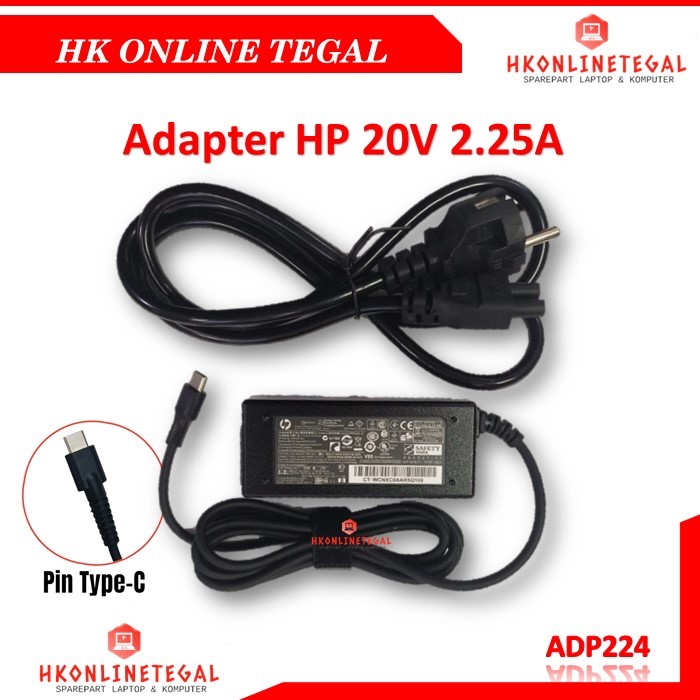 Jual Adapter Laptop HP Type C 20V 2.25A 45W Original | Shopee Indonesia