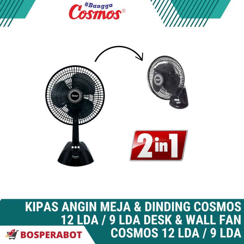 Jual Kipas Angin Meja & Dinding Cosmos 12 LDA / 9 LDA Desk & Wall Fan ...