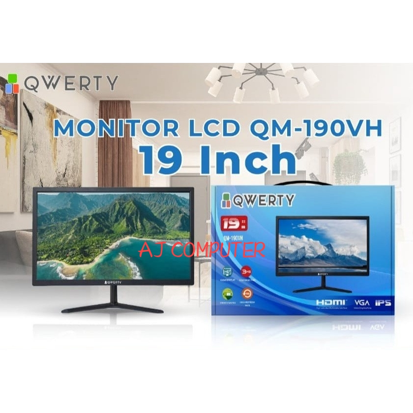 Jual Monitor QWERTY QM-190VH 19" LED IPS 75Hz 3ms Display | Shopee ...