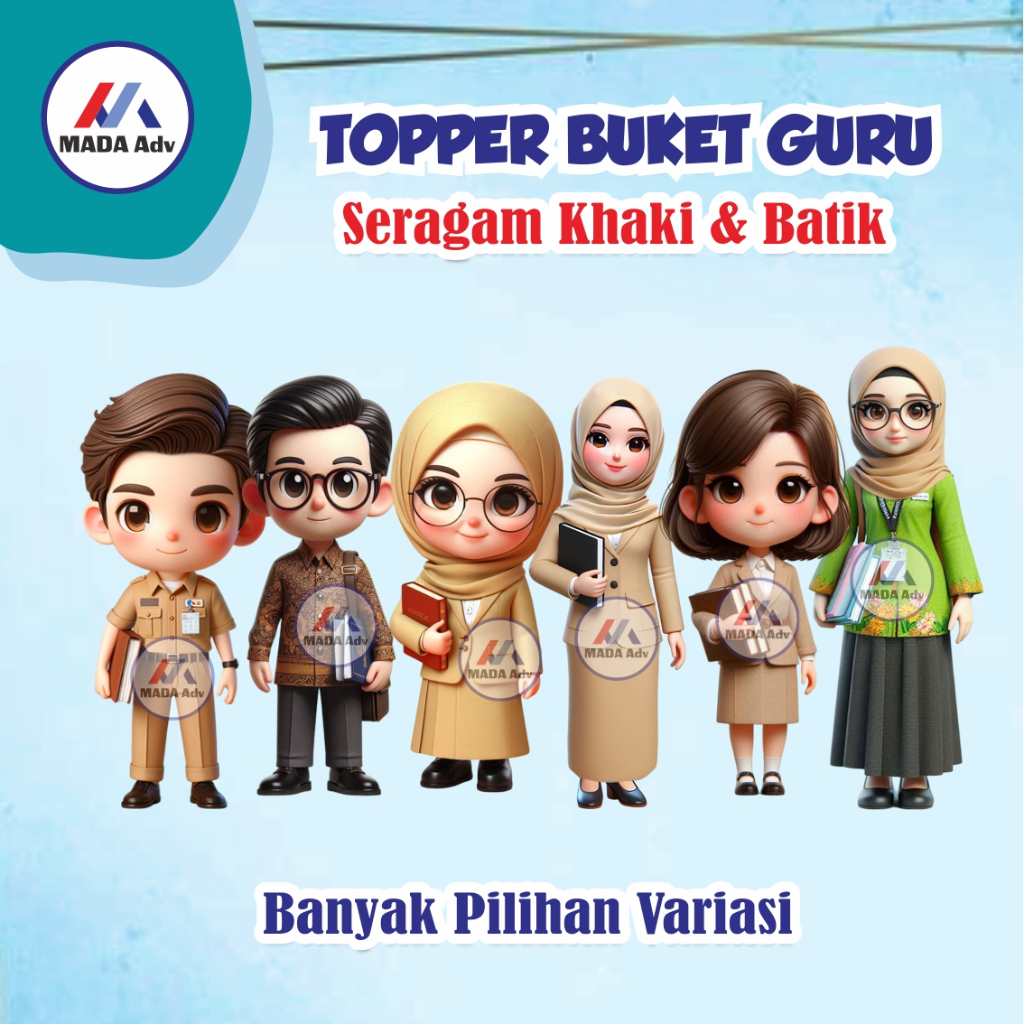 Jual Topper Guru 3D / Topper Buket Guru Lengkap / Topper Buket / Topper ...