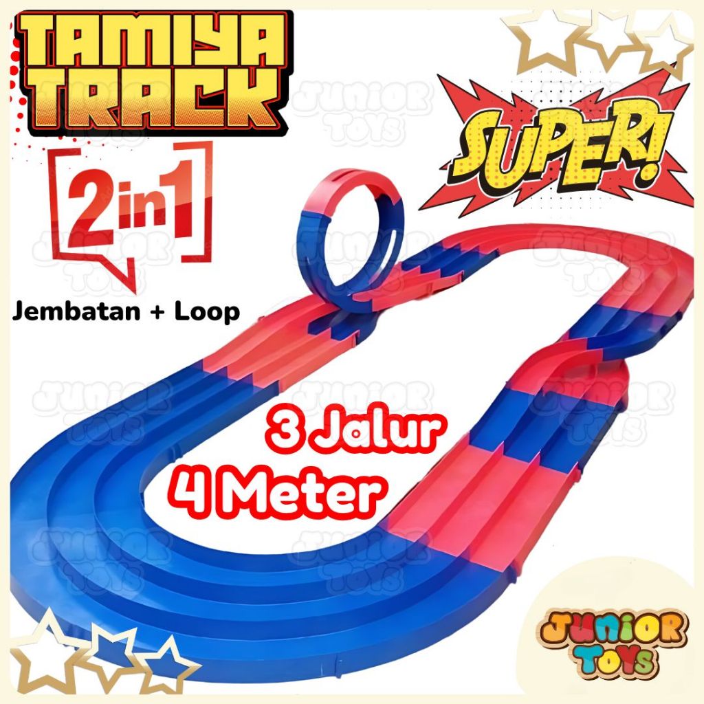 Jual Track Tamiya 3 Jalur Besar Ada Jembatan Loop Mainan Anak Mobil ...