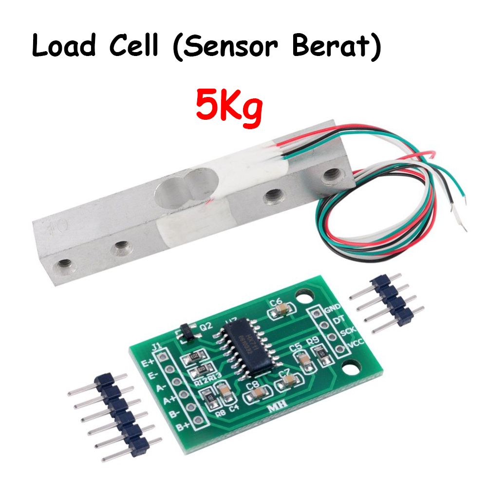 Jual Load Cell 5Kg Weight Sensor Berat HX711 Tekanan Timbangan 5 Kg ...