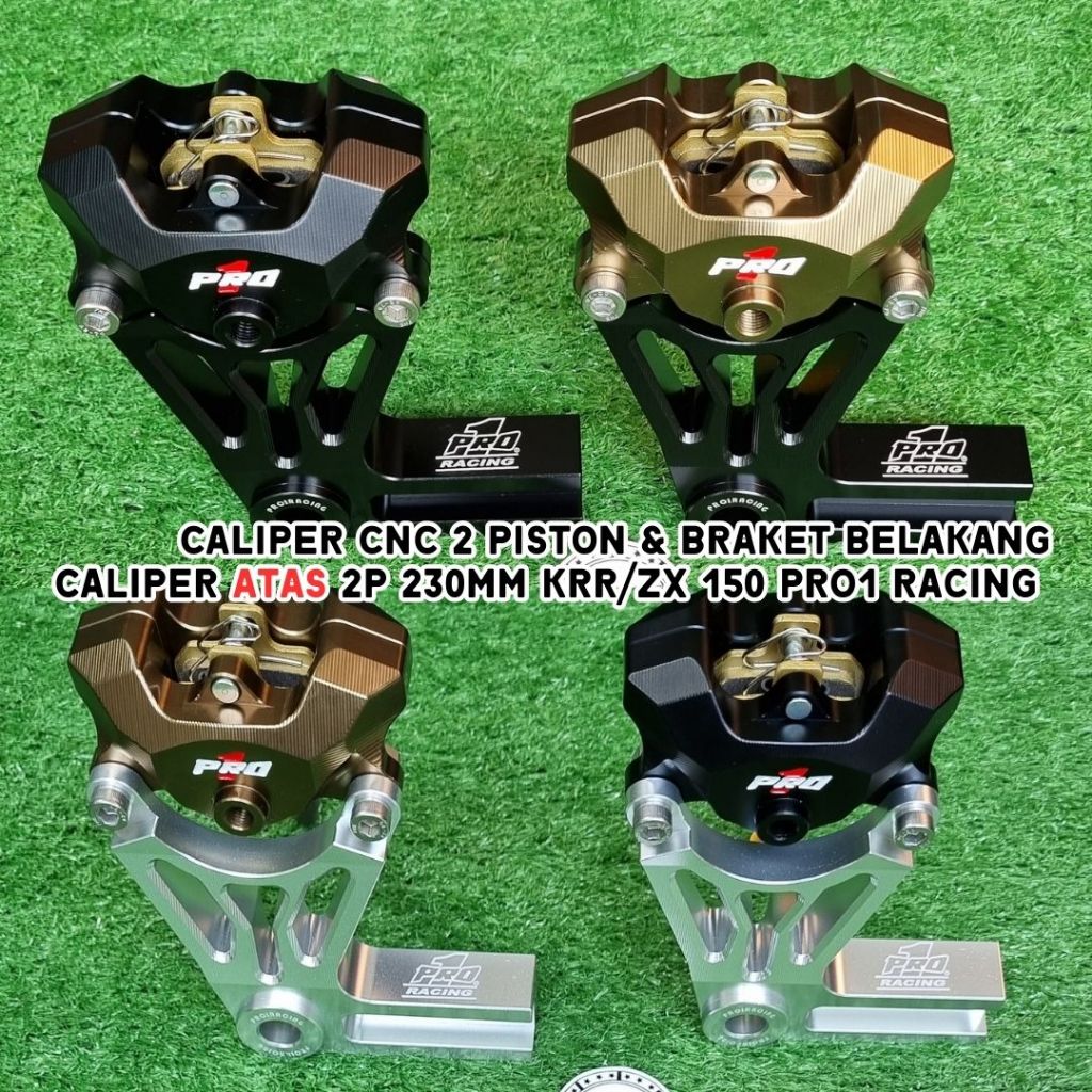 Jual CALIPER CNC 2 PISTON & BRAKET BELAKANG CALIPER ATAS 2P 230MM KRR ...