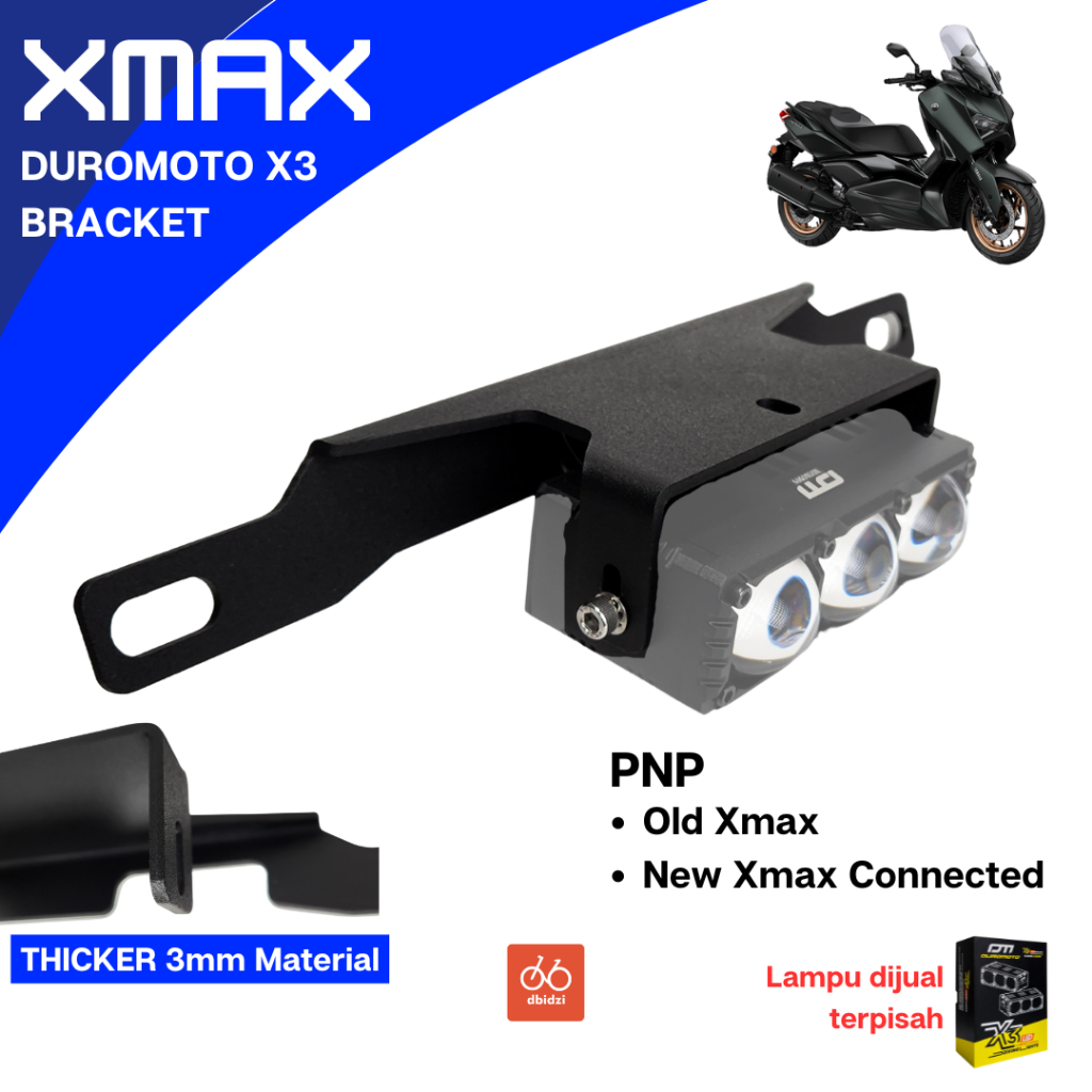 Jual Bracket Duromoto X3 1 Lampu Khusus Xmax Old Xmax New Connected ...