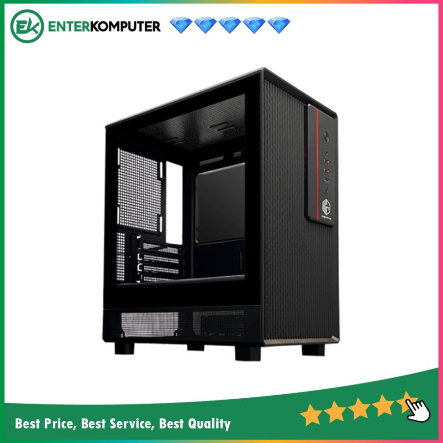 Jual CUBE GAMING YOCK - mATX Gaming Case - Mesh Front Panel Design - PSU Cover - Free 2Pcs 12CM ...