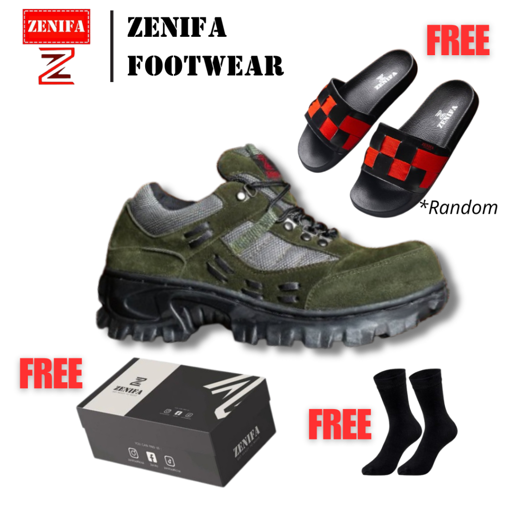 Jual Sepatu Safety Pria Boots Proyek Kulit Suede Asli Kerja Lapangan ...