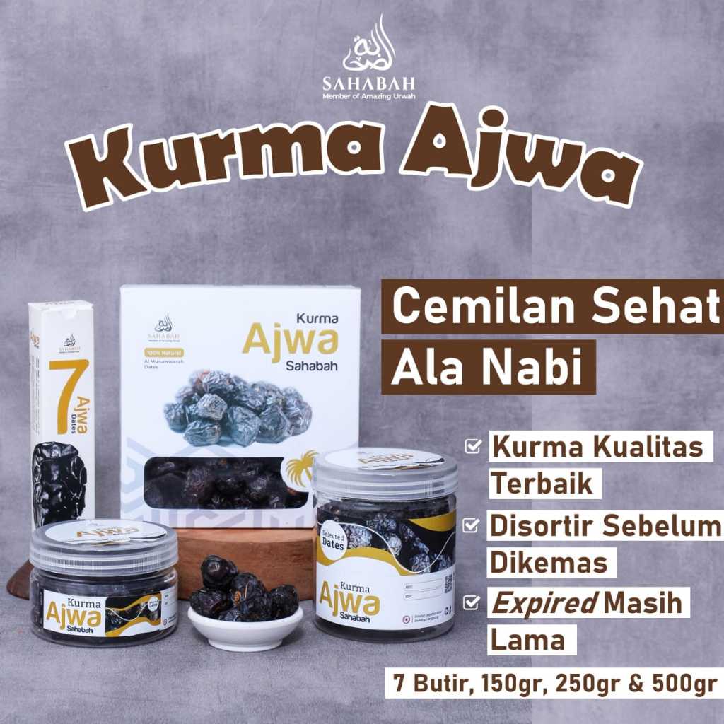 Jual Kurma Ajwa 500 gram Premium Jumbo Kurma Nabi Azwa Ajwah Oleh Oleh ...