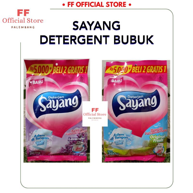 Jual ISI 3 PCS SAYANG Detergent Bubuk Sachet 260 Gram | Shopee Indonesia