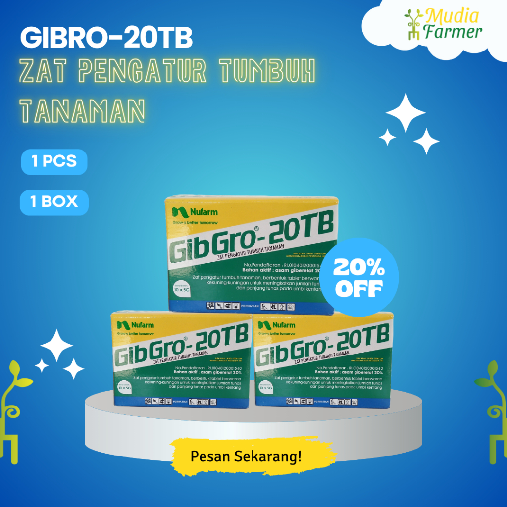 Jual GIBRO-20TB ZAT PENGATUR TUMBUH TANAMAN - KEMASAN 1 PCS | Shopee ...