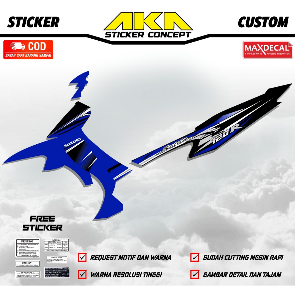 Jual Sticker striping Suzuki Satria R120 hiu (bisa request) | Shopee ...