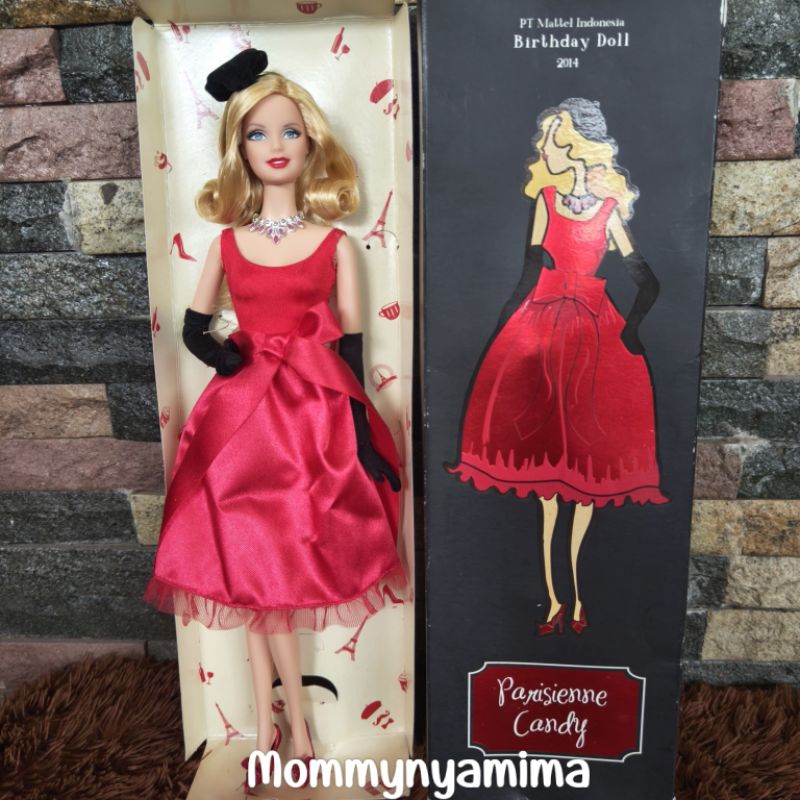 Jual BARBIE 2014 Mattel Indonesia Birthday Doll Parisienne Candy Red ...