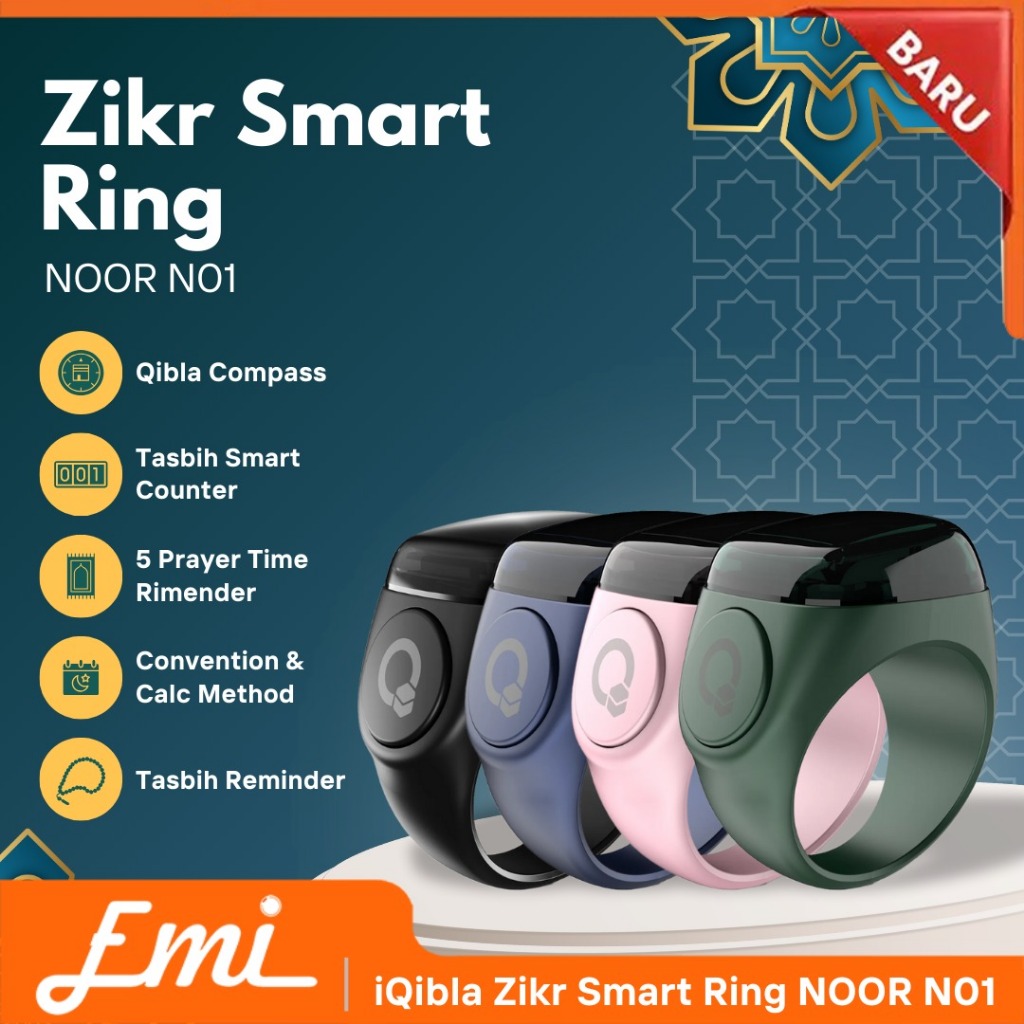 Jual iQibla Zikr Smart Ring NOOR N01 Cincin Zikir Tasbih Muslim Digital ...
