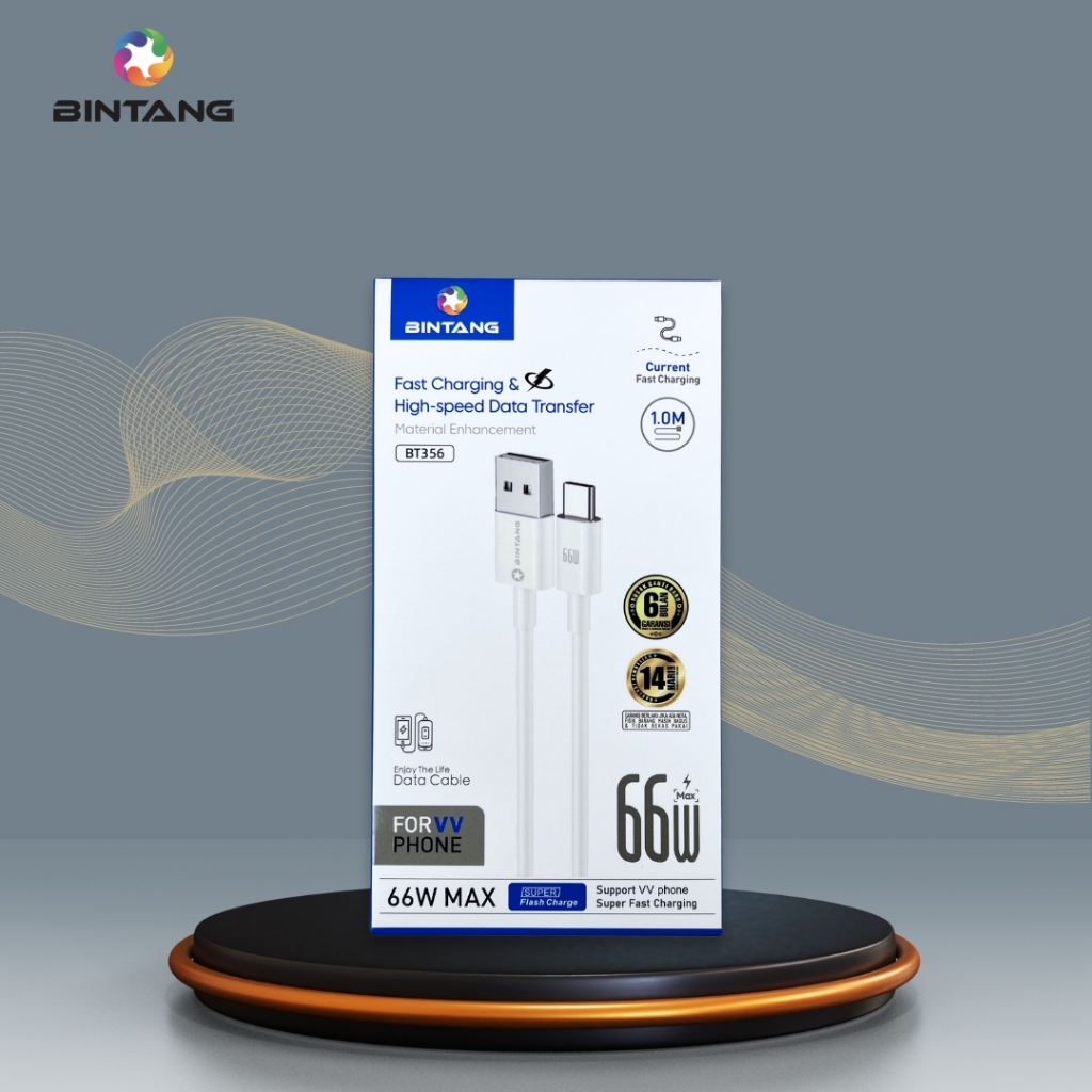 Jual KABEL DATA USB TO TYPE C BT 1M BT356 | Shopee Indonesia