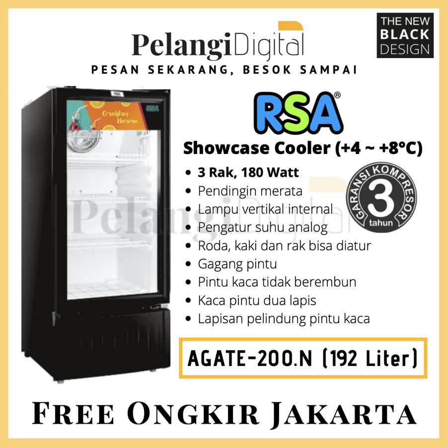 Jual RSA AGATE-200 / 200N Showcase Display Cooler Garansi Resmi - 192 ...