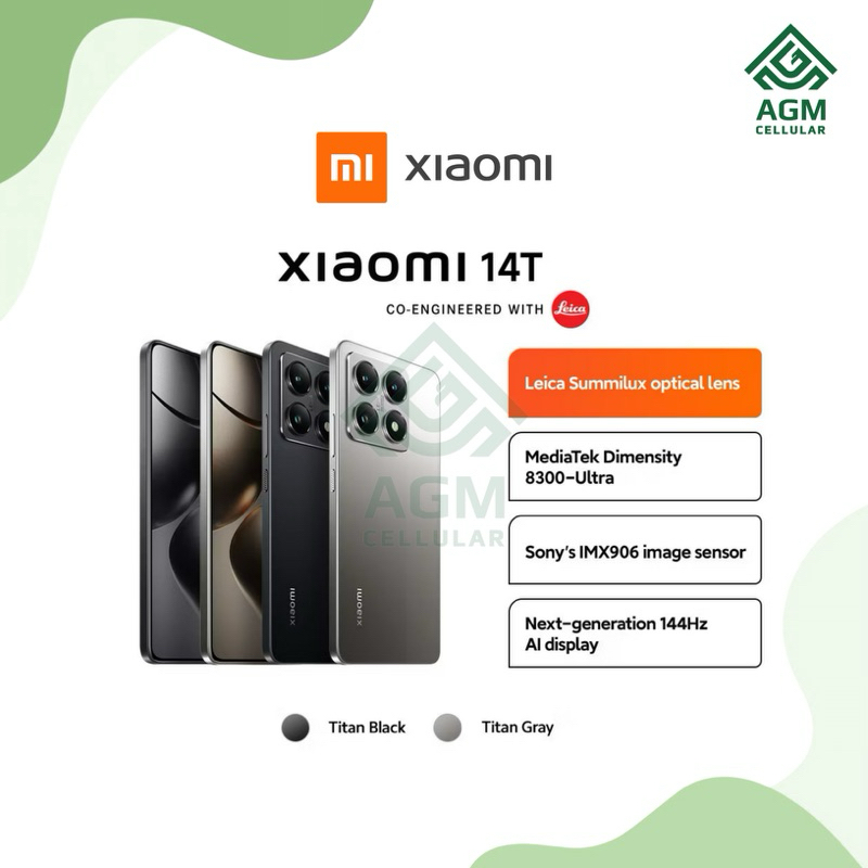 Jual HANDPHONE XIAOMI 14T RAM 12GB/512GB | 12GB/256GB (Titan Black ...