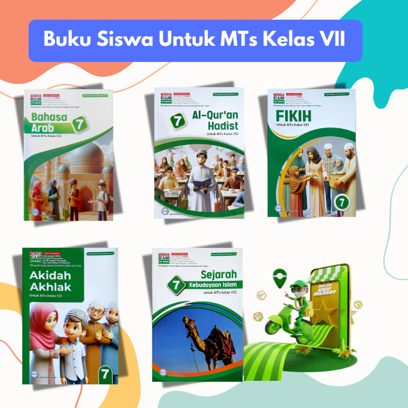 Jual Buku siswa kelas 7 mts bahasa arab, fikih, akidah, ski , qurdis Kma 450 Penerbit GOS ...