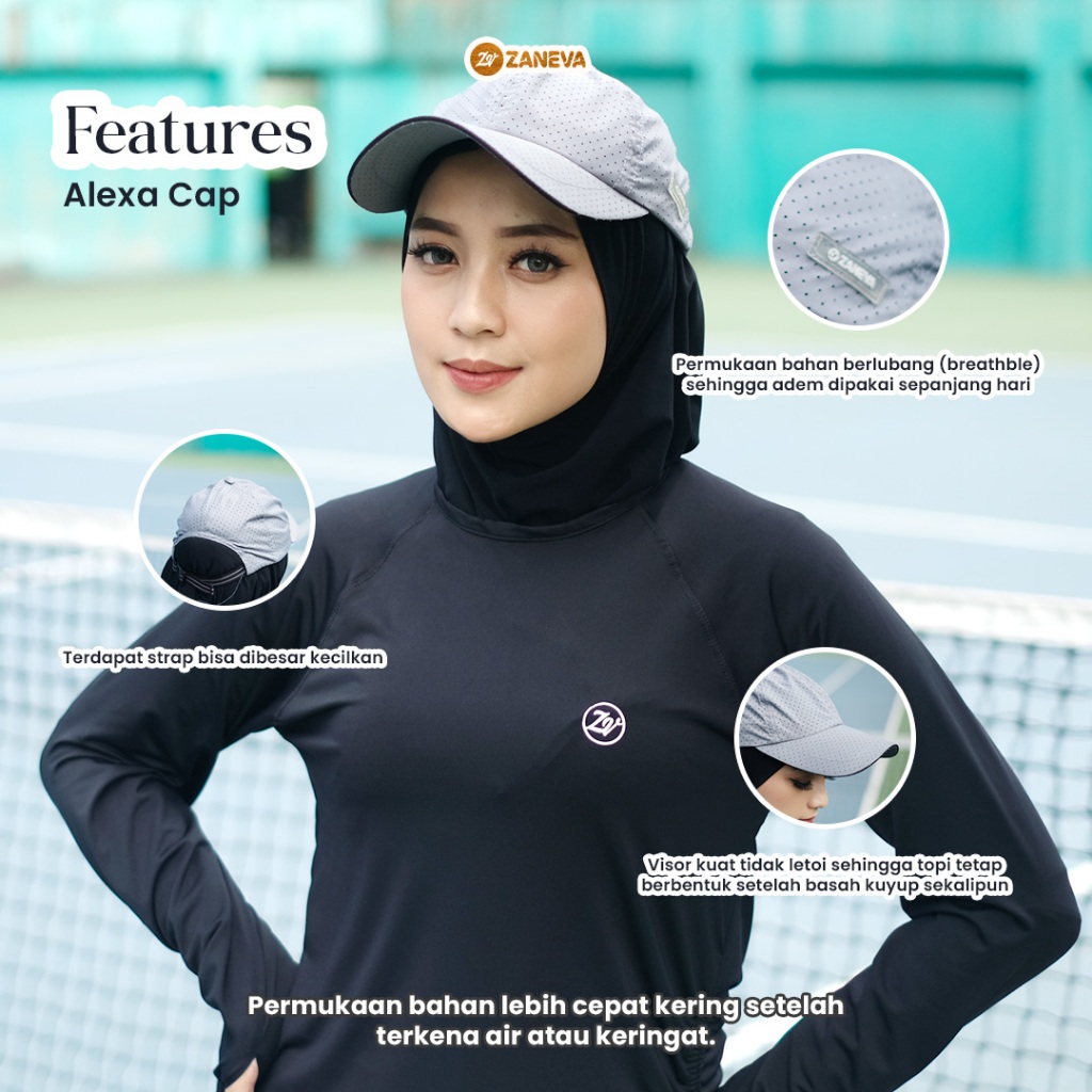 Jual ZANEVA SPORTWEAR - Alexa Cap || Topi Sporty Olahraga Outdoor ...
