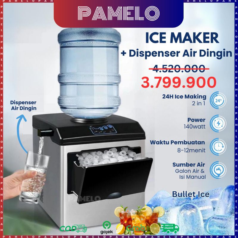 Jual Hicon Mesin Pembuat ES Batu Bulat Dispenser 30Kg Ice Bullet Maker ...