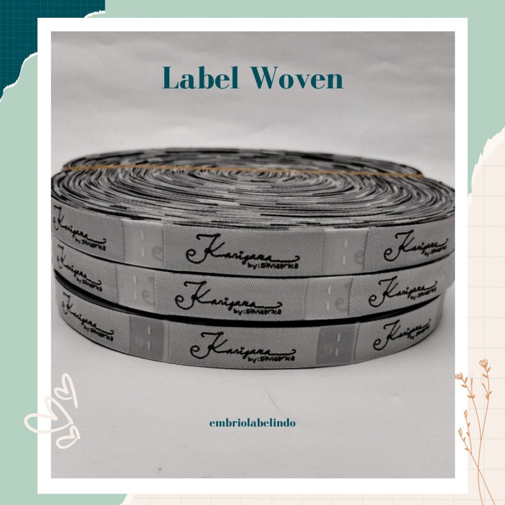 Jual Merek Produk Label Woven Size Finishing Digulung Ukuran 2x2CM ...