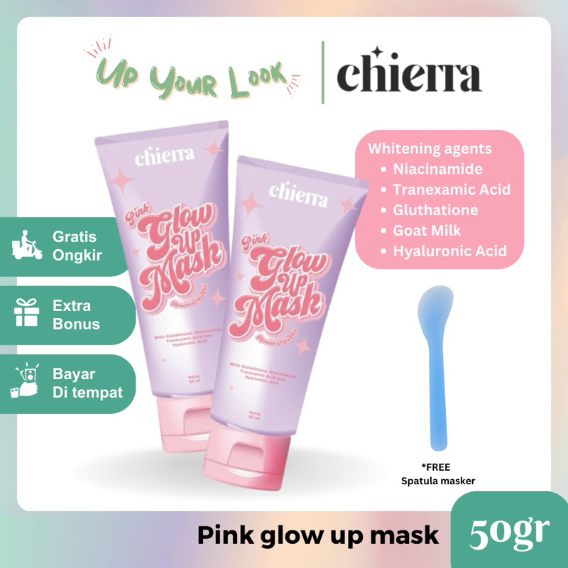 Jual Chierra Pink Glow up clay mask masker wajah mencerahkan pink ...