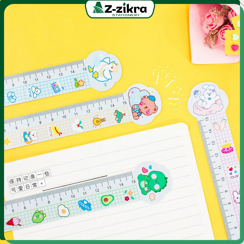 Jual Penggaris Anak Pelajar Plastik 15cm Karakter Lucu Alat Tulis ...