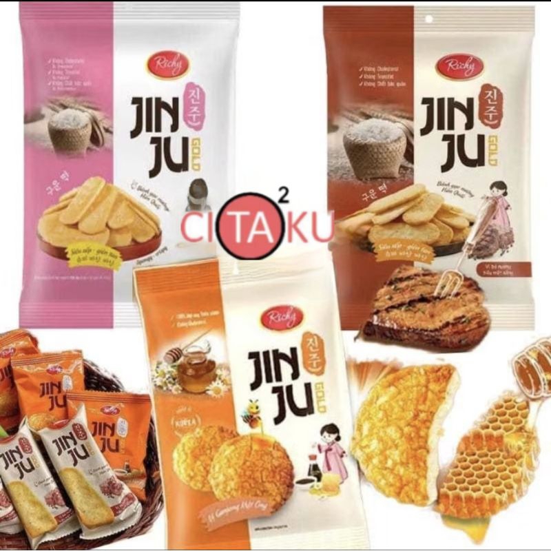 Jual RICHY JINJU Rice Crackers | Pink Sea Salt Rice Crackers | Honey ...